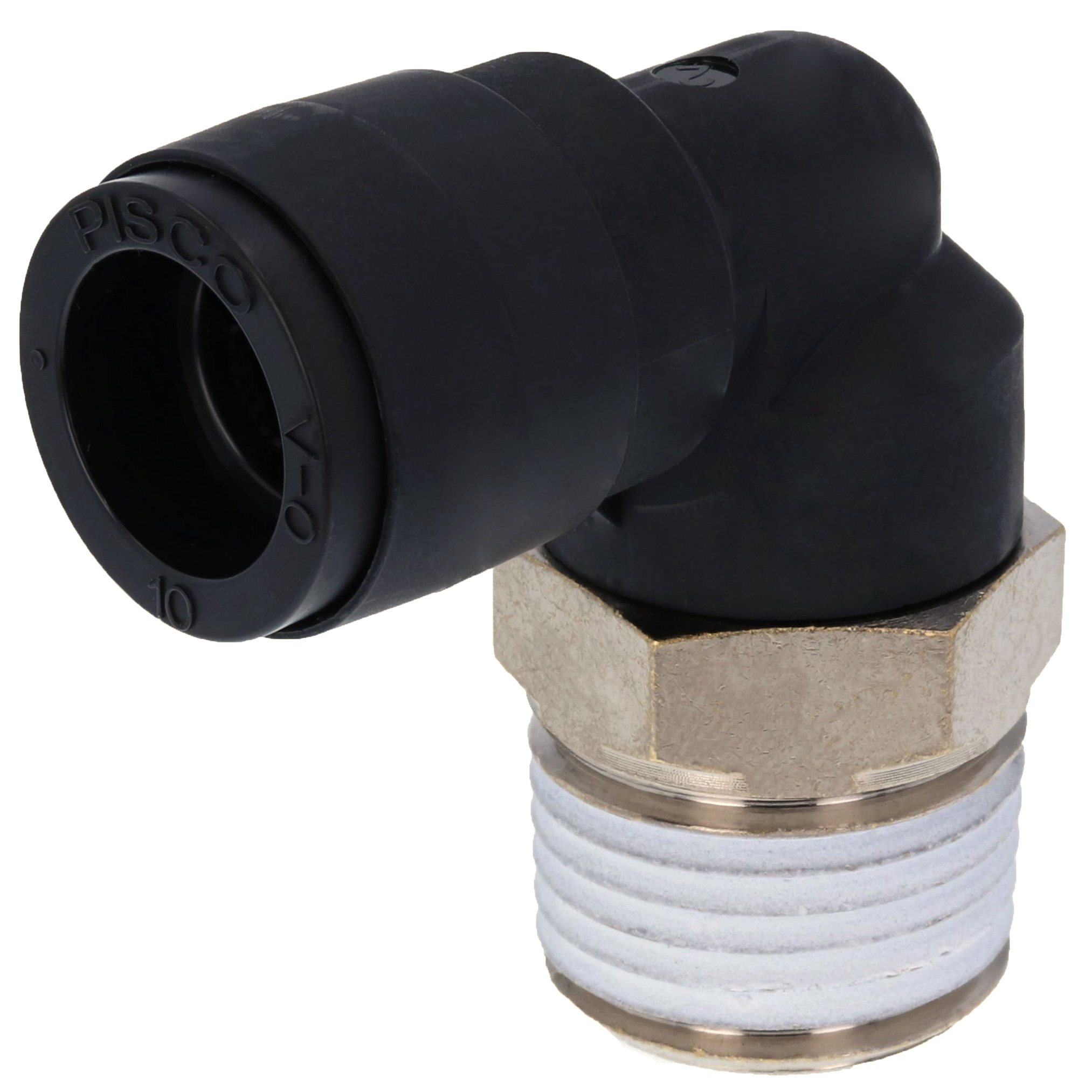 Đầu Nối Nhanh Khí Nén Dạng Cong 90° Ren Ngoài Pisco PL10-04V-0 | Mecsu.vn