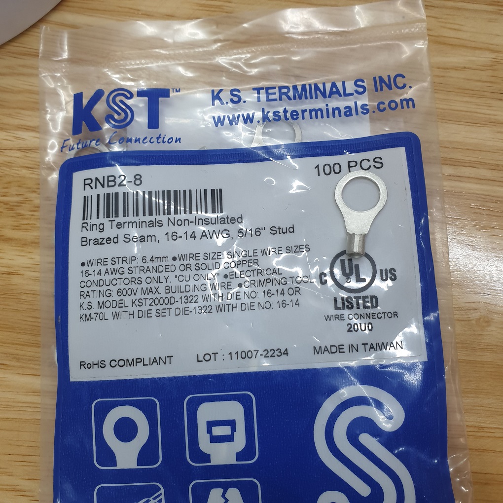 Đầu Cosse Tròn Trần 1.5-2.5mm2 KST RNB2-8 | Mecsu.vn