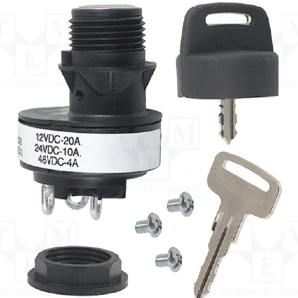 Switch: key switch; Stabl.pos: 1; Switch.method: OFF-(ON); 90° | Mecsu.vn