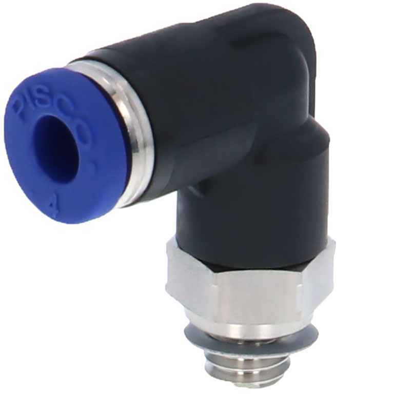 Đầu Nối Nhanh Khí Nén Dạng Cong 90° Ren Ngoài Pisco PL6-M6SUS | Mecsu.vn