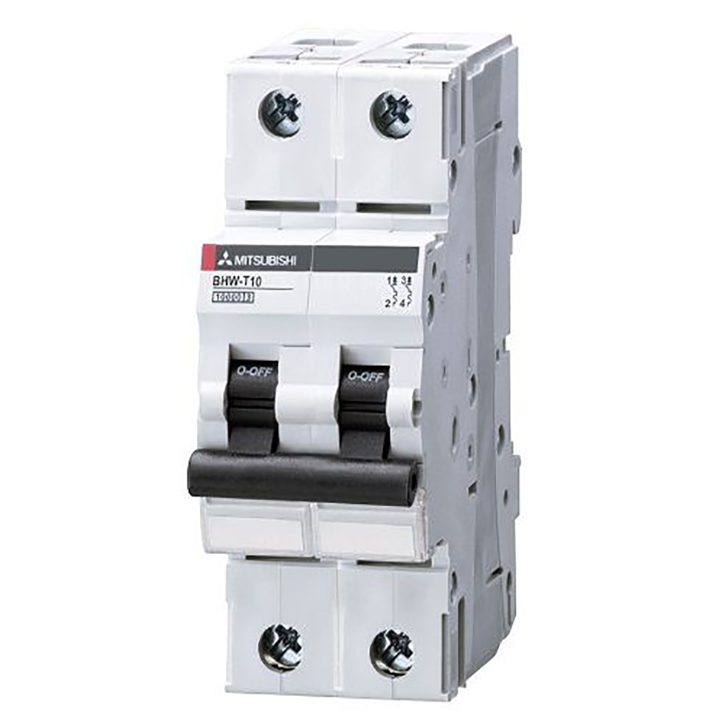 Cầu Dao Tự Động MCB BH-D6 2P 10A C N Mitsubishi D2P-010C6M | Mecsu.vn