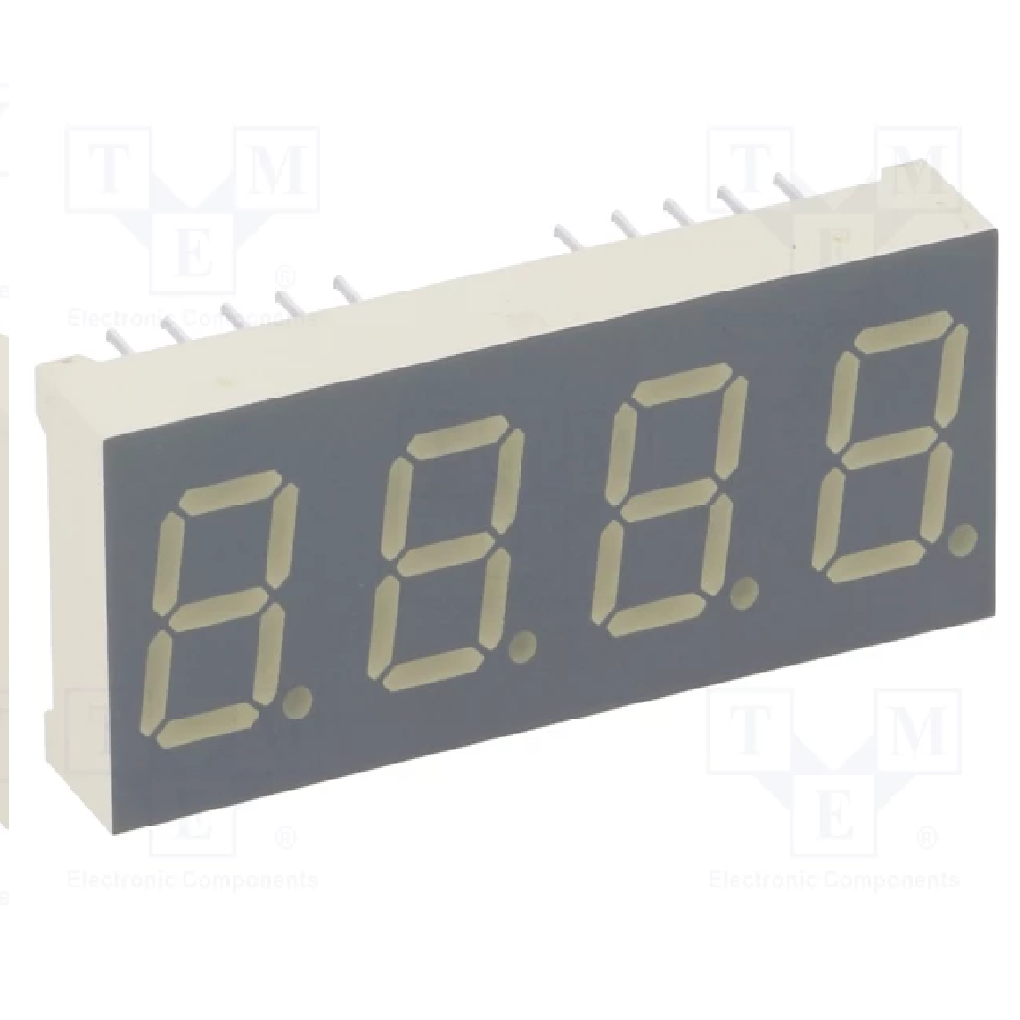 Display: LED; 7-segment; 9.2mm; 0.36"; No.char: 4; red; 30~60mcd | Mecsu.vn