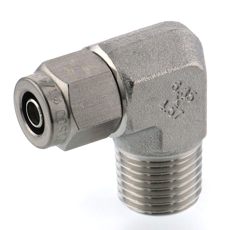 Đầu Ngạnh Nối Ống Có Đai Ốc Xiết Dạng Cong 90° Ren Ngoài Pisco NSL1/4-02 | Mecsu.vn