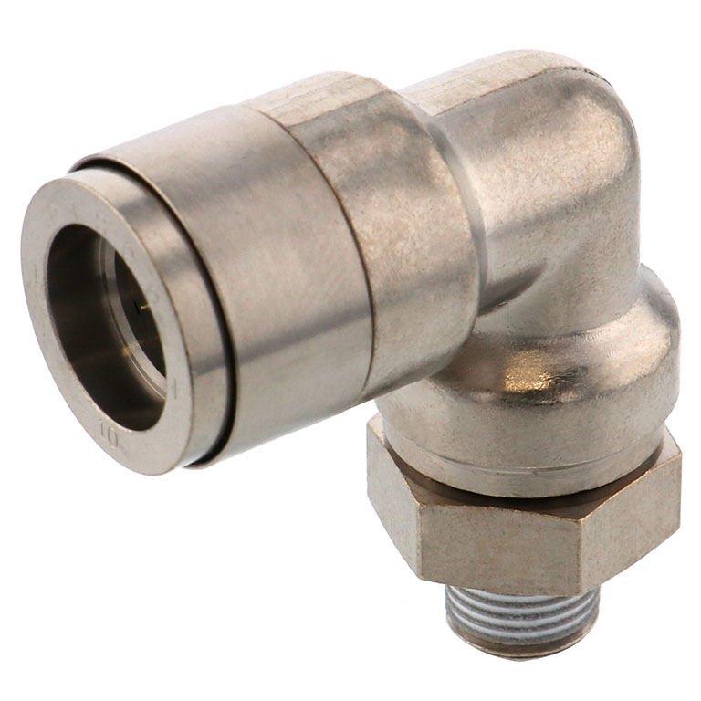 Đầu Nối Nhanh Khí Nén Cong 90° Phi 10mm Ren Ngoài R1/8 Pisco KL10-01 | Mecsu.vn