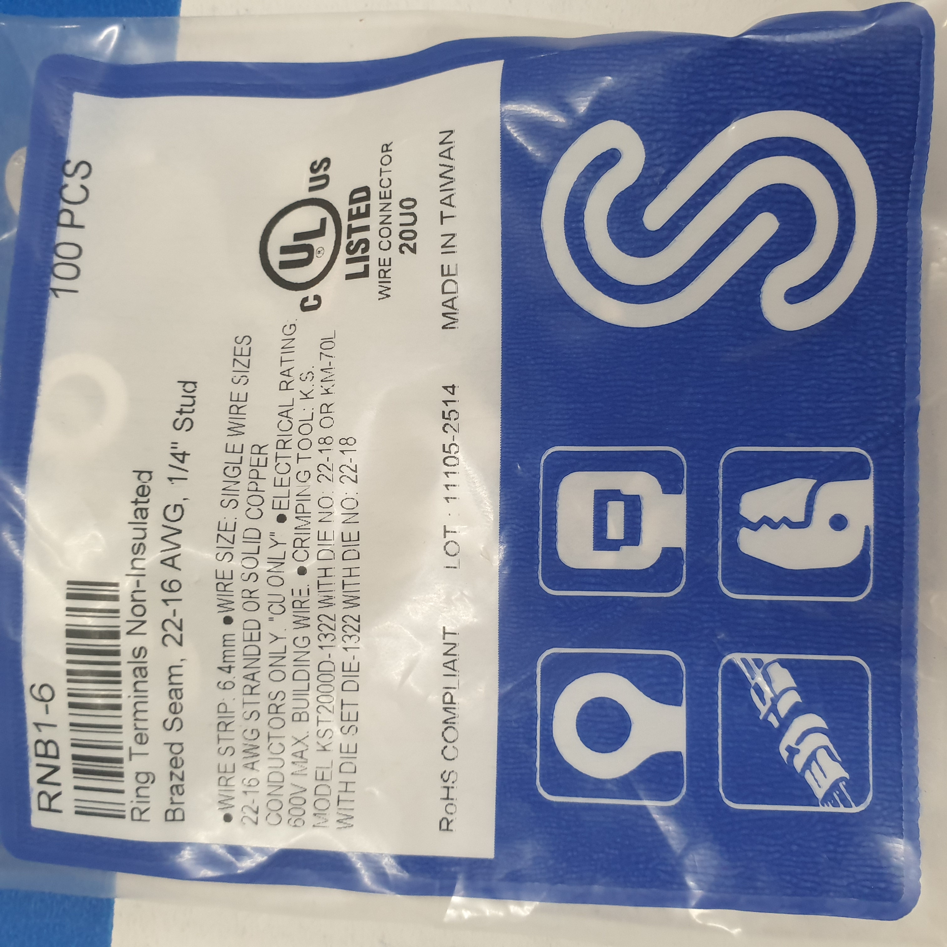 Đầu Cosse Tròn Trần 0.5-1.5mm2 KST RNB1-6 | Mecsu.vn