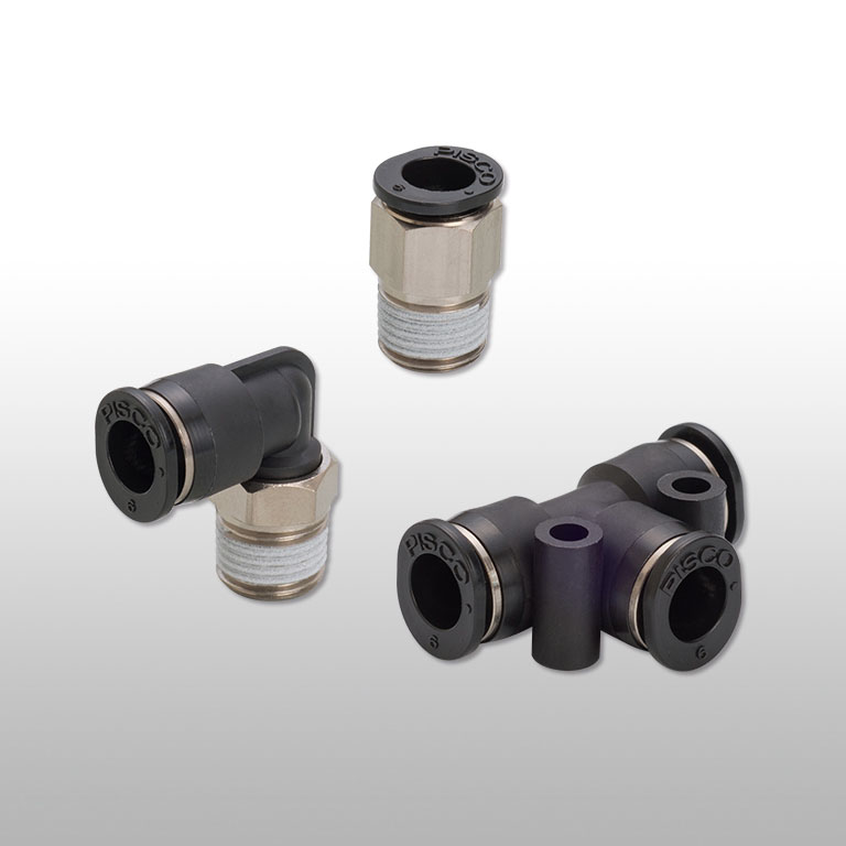 Đầu Nối Nhanh Khí Nén Dạng Cong 90° Ren Ngoài (Dài) Pisco PLL1/4-N0MU | Mecsu.vn