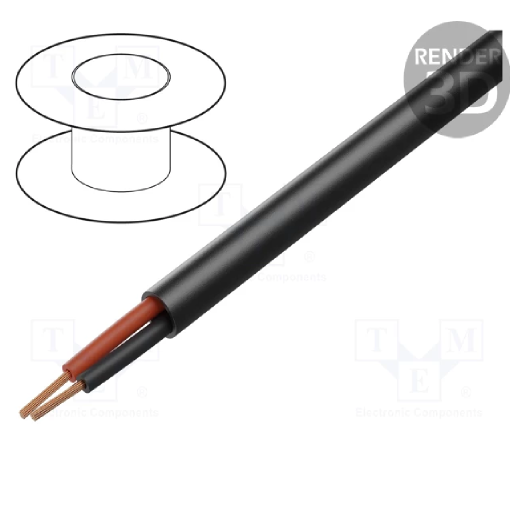 Wire: loudspeaker cable; 2x4mm2; stranded; Cu; transparent; PVC | Mecsu.vn