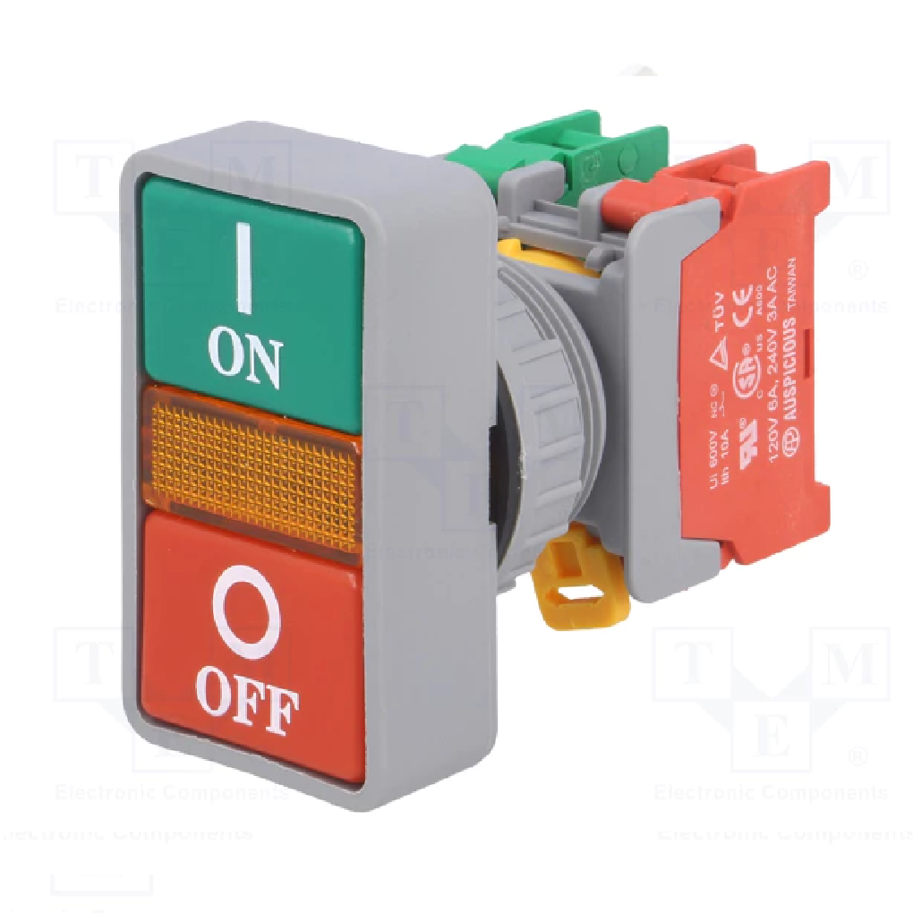 Switch: push-button; 30mm; Stabl.pos: 1; NC + NO; blue; IP65; LXB30 | Mecsu.vn