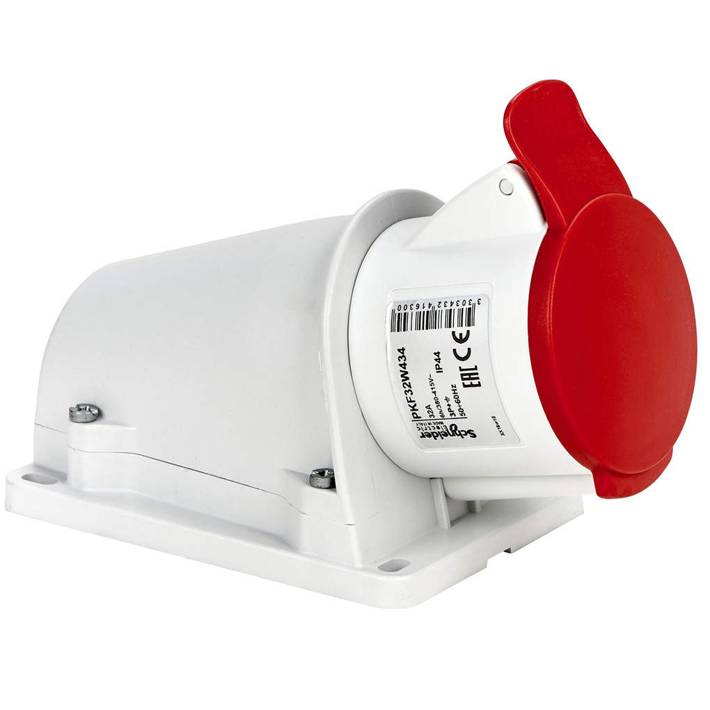 Ổ cắm nổi Schneider màu đỏ 16A-400V-4P-IP44 | Mecsu.vn