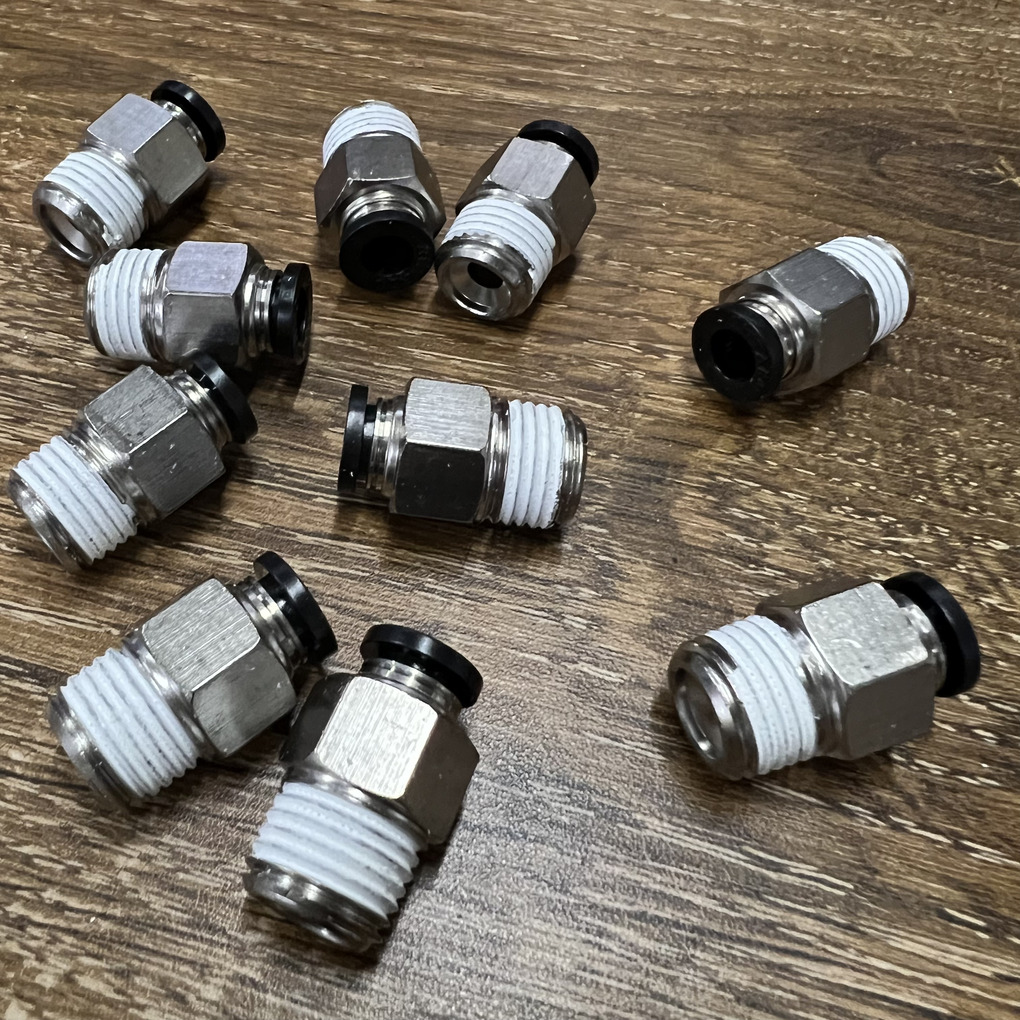 Đầu Nối Khí Thẳng Ren Ngoài Phi 6 mm - PT1/4 Đen Airtac PC602D | Mecsu.vn