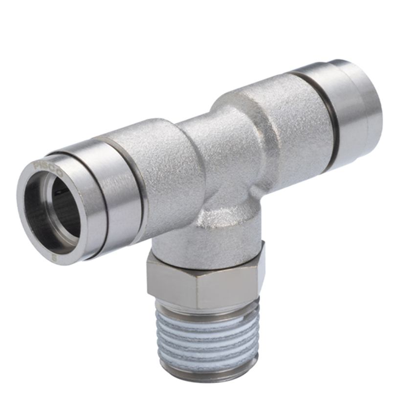 Đầu Nối Nhanh Khí Nén Dạng Chữ T Ren Ngoài Pisco KB10-04 | Mecsu.vn