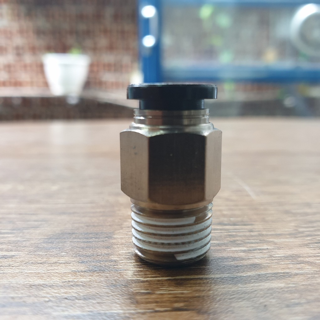 Đầu Nối Khí Thẳng Ren Ngoài Phi 8 mm - PT1/4 Đen Airtac PC802D | Mecsu.vn