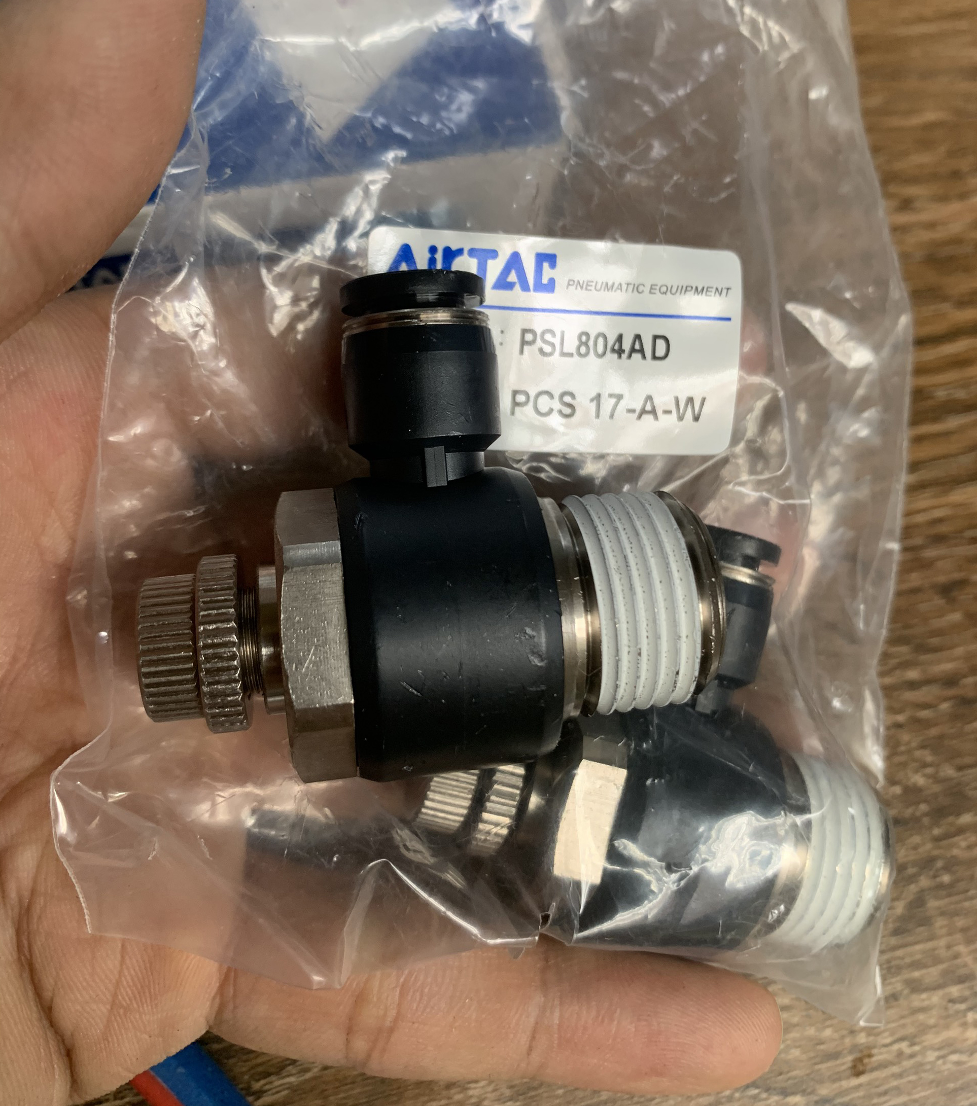 Van Tiết Lưu OD8 mm - PT1/4 Đen Airtac PSL802AD | Mecsu.vn