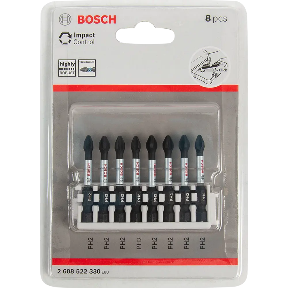 Bộ Mũi Vít 8 Chi Tiết Impact Control 50mm (Ph2) Bosch 2608522330 | Mecsu.vn