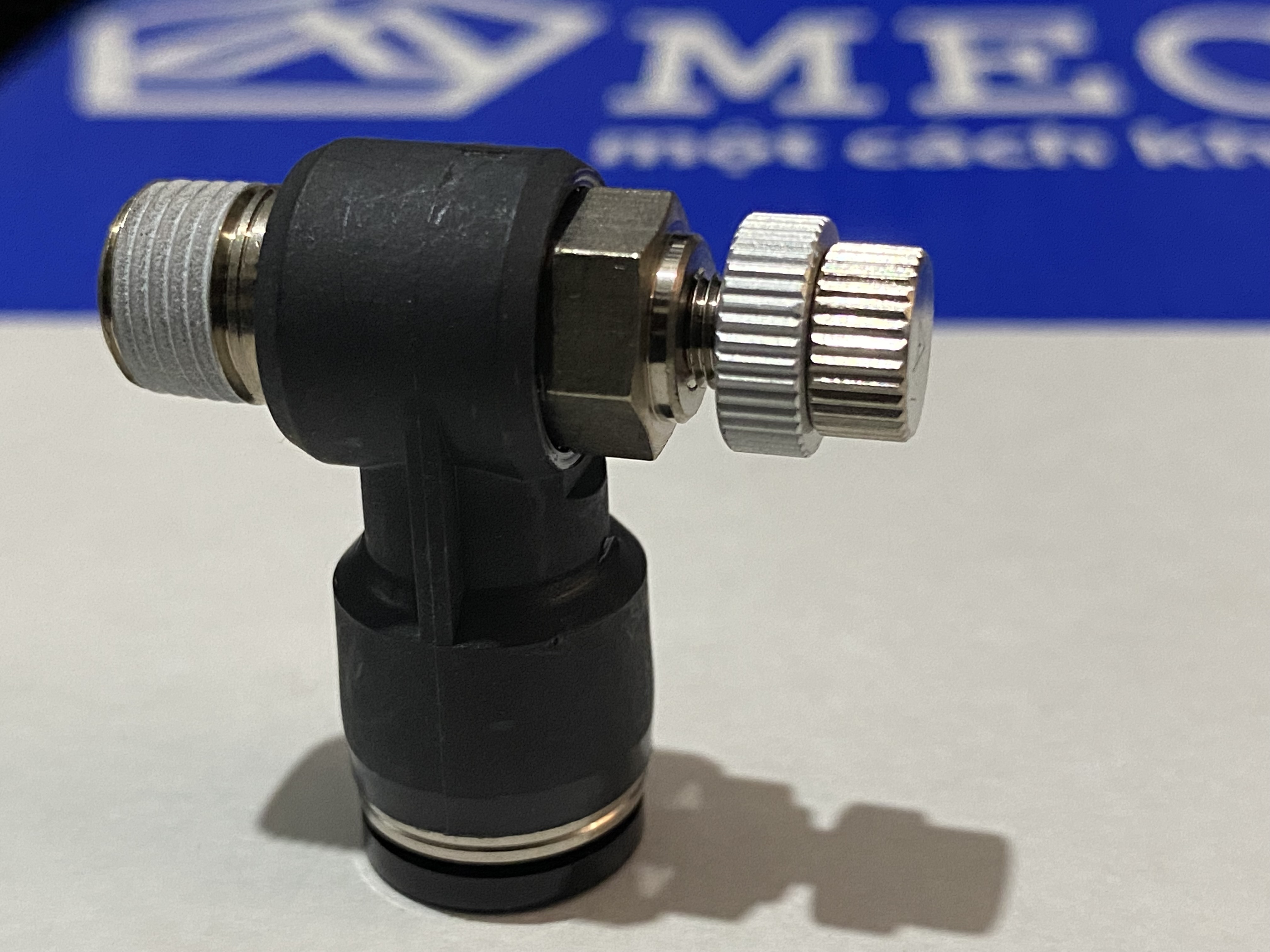 Van Tiết Lưu Khí Nén Cong 90° OD 8mm Ren Ngoài R1/8 Pisco JSC8-01A | Mecsu.vn