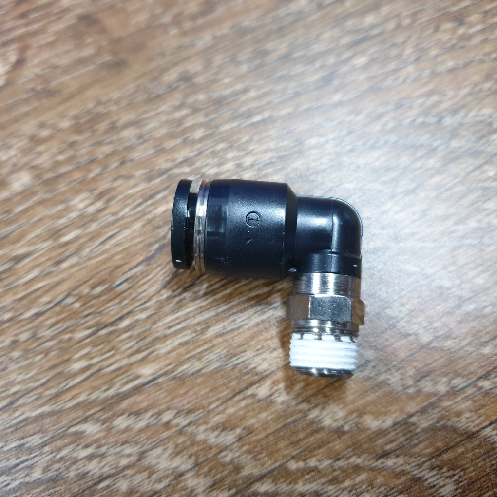 Đầu Nối Khí Cong Ren Ngoài Phi 8 mm - PT1/8 Đen Airtac PL801D | Mecsu.vn
