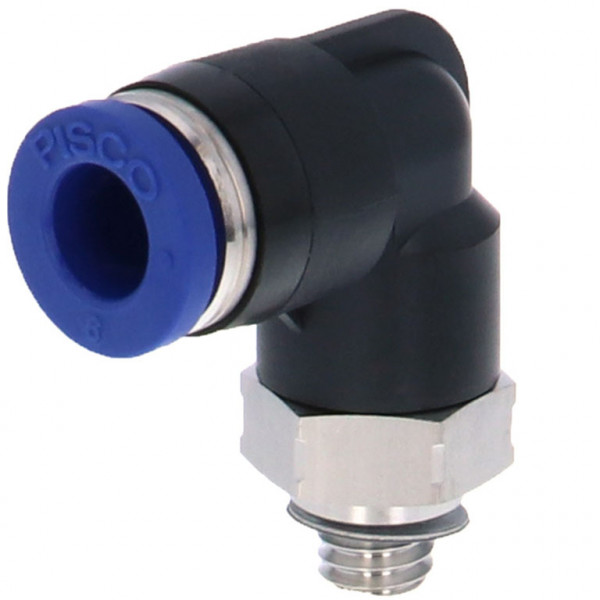 Đầu Nối Nhanh Khí Nén Dạng Cong 90° Ren Ngoài Pisco PL6-M6SUS | Mecsu.vn