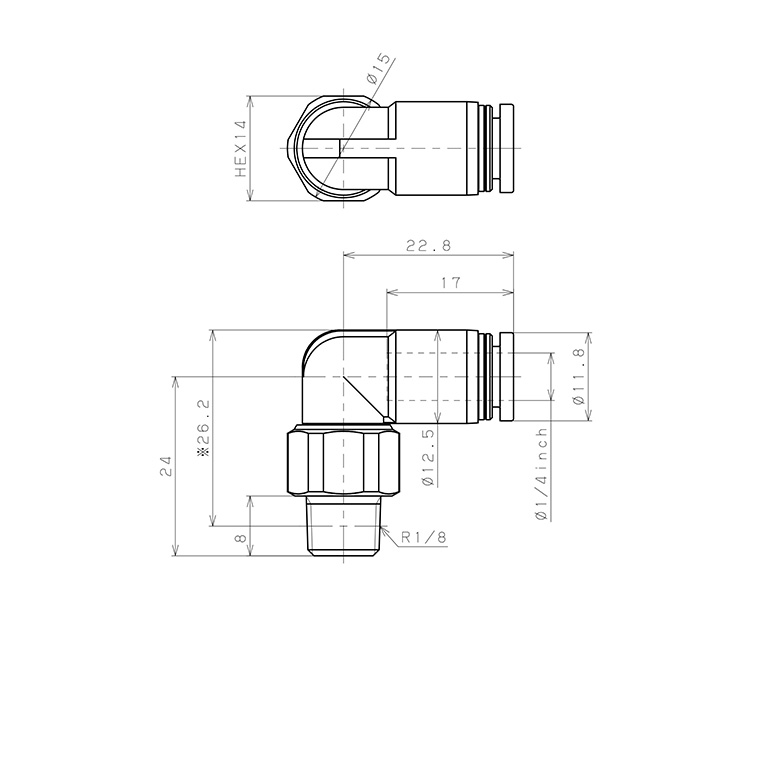 Đầu Nối Nhanh Khí Nén Dạng Cong 90° Ren Ngoài Có Khớp Xoay Pisco RL1/4 ...