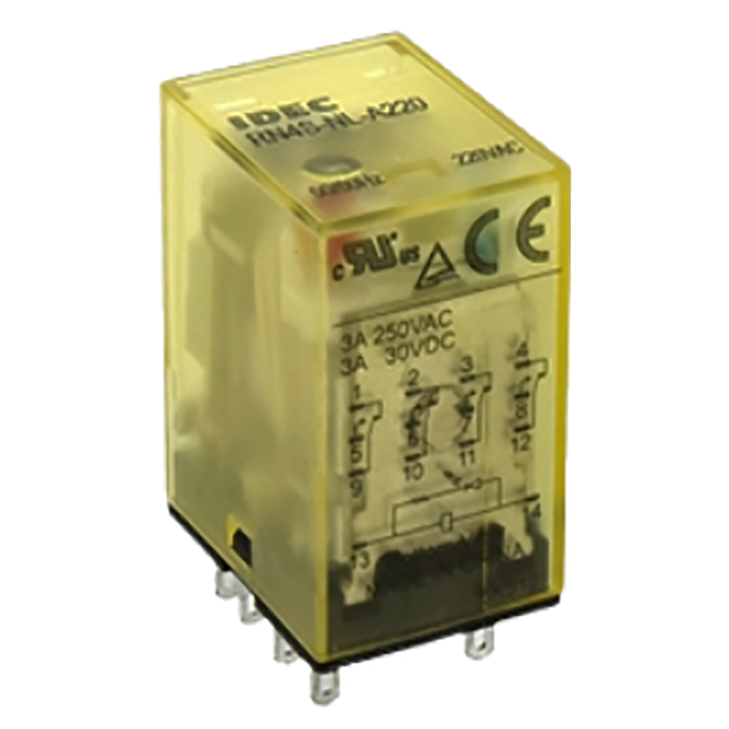 Relay loại tiêu chuẩn 5A 230V AC IDEC 2 cực 8 chân dẹp RN2S-NL-A230 ...