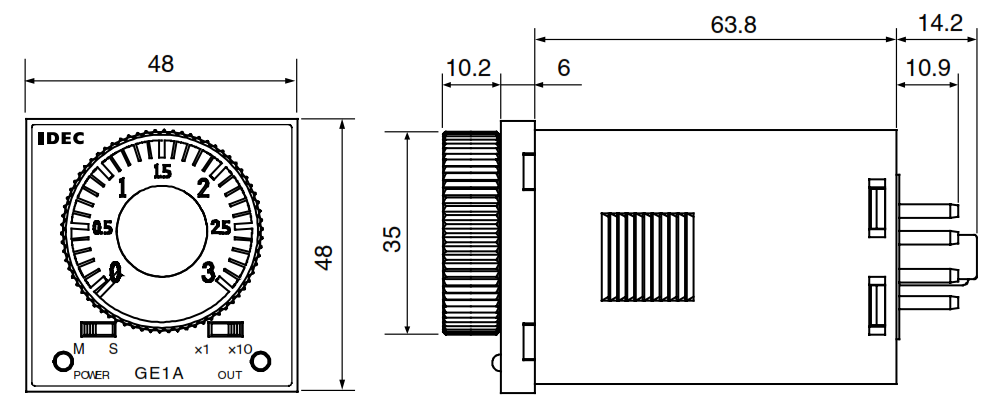 Timer on delay 220V AC IDEC GE1A-B30HA220 | Mecsu.vn