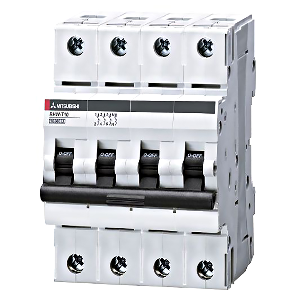 Cầu Dao Tự Động MCB BH-D10 4P 0.5A C N Mitsubishi D4P-0.5C10N | Mecsu.vn