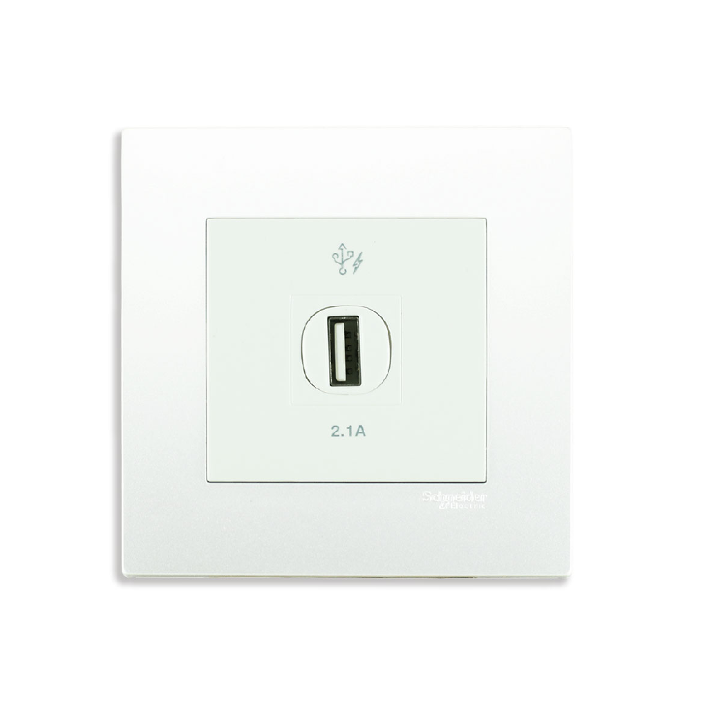 Bộ Ổ Cắm Sạc Usb Đơn 2.1A Kb31Usb_We_G19 Schneider | Mecsu.vn