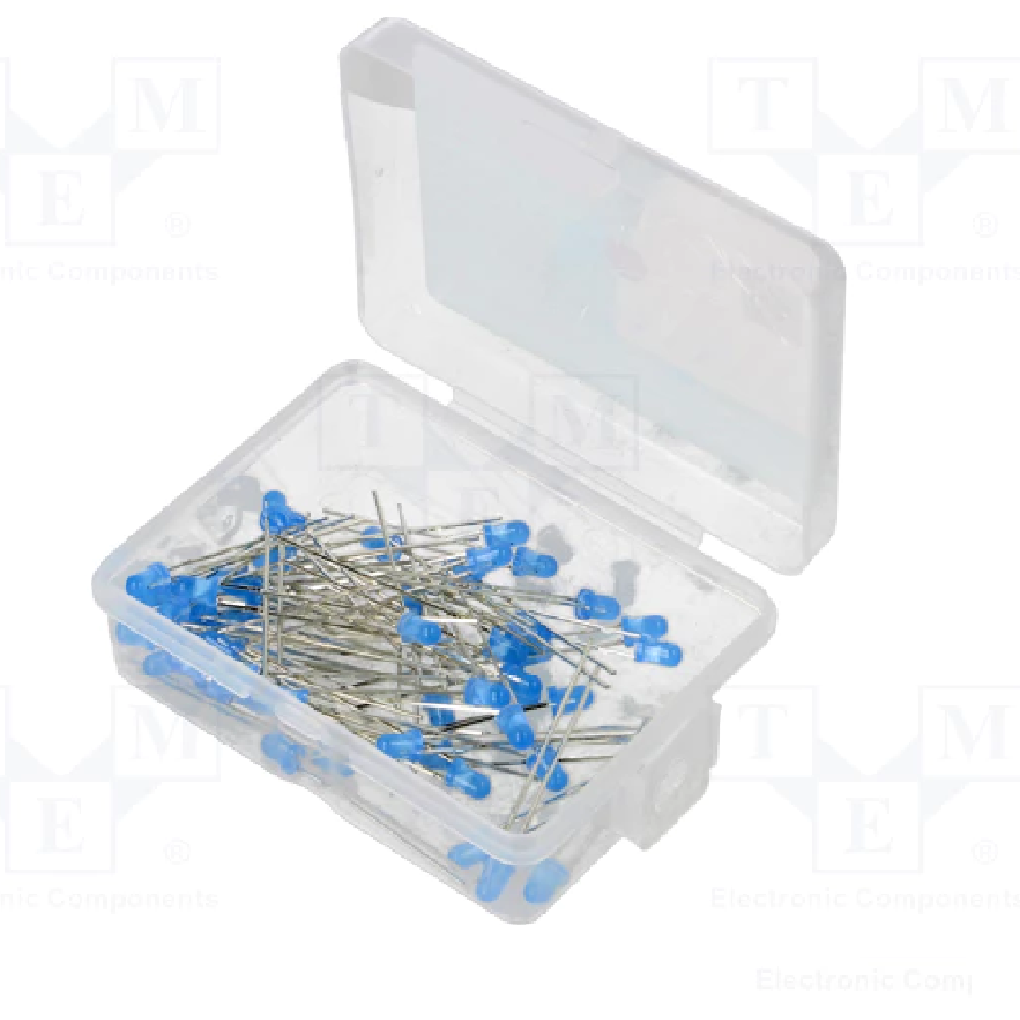 Kit: LED; 3mm; THT; 100pcs; yellow green; 1.8 to 2.4V; plastic box ...