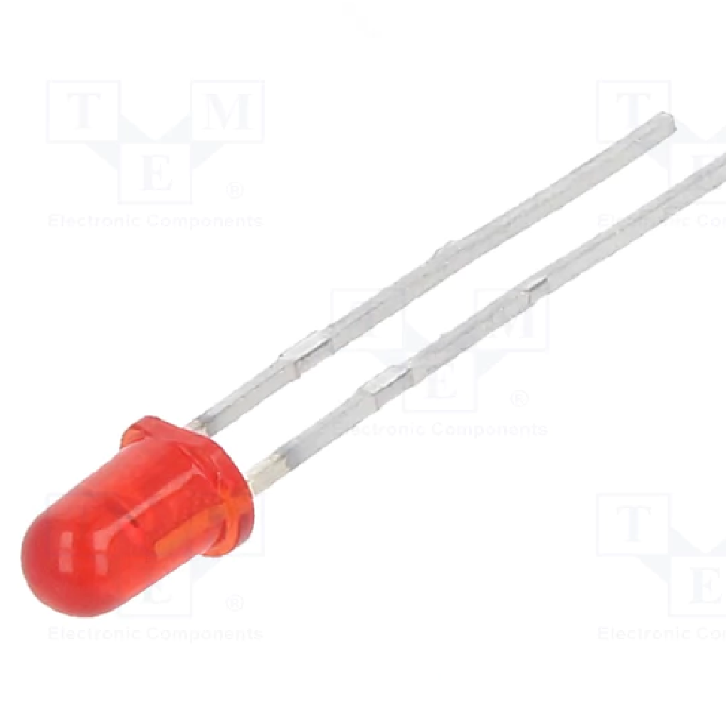 LED; 5mm; red; 3000~7000mcd; 30°; Front: convex | Mecsu.vn