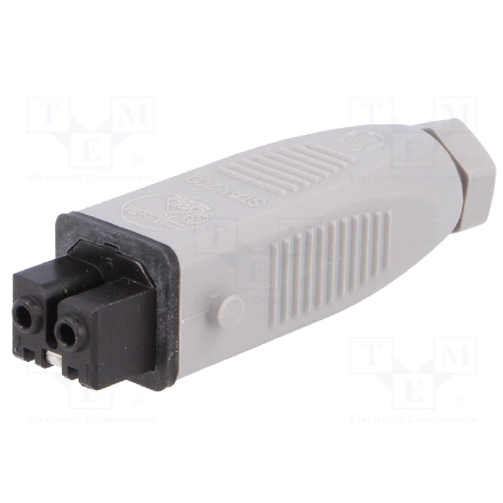 Connector: rectangular; ST; plug; male; PIN: 2; with cable clamp | Mecsu.vn