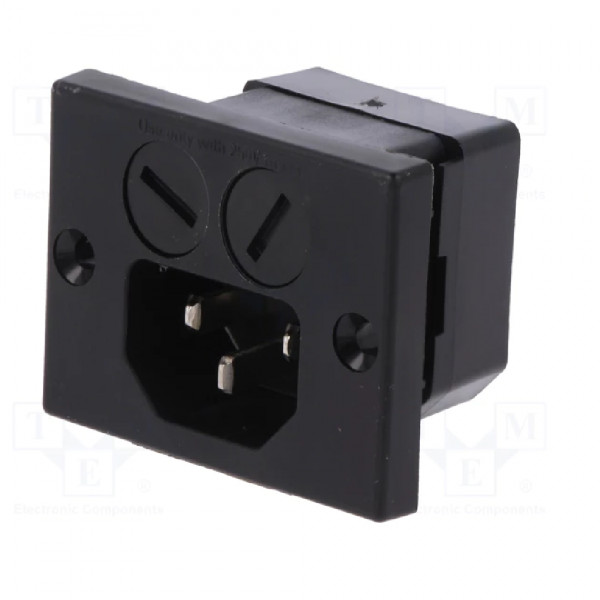 Connector: AC supply; socket; male; 6A; 250VAC; IEC 60320; C14 (E ...