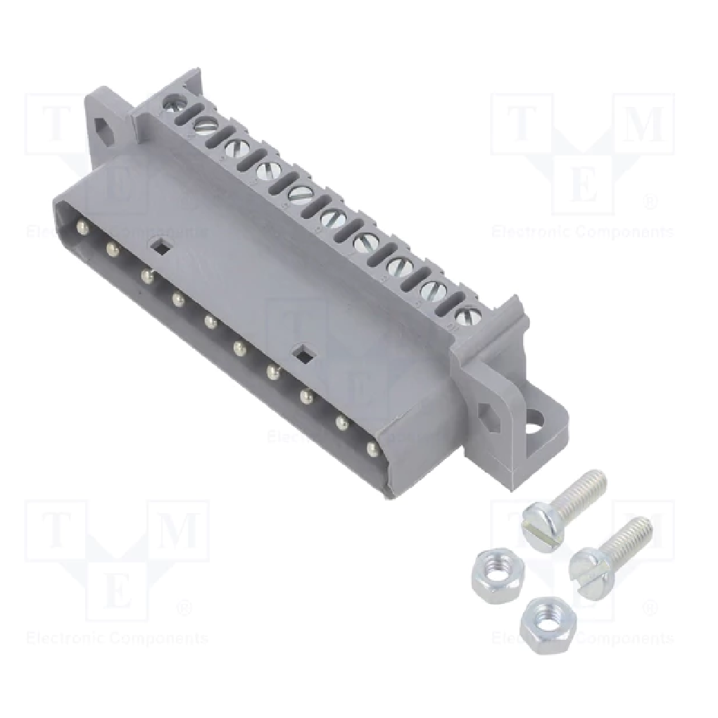 Splice terminal: rail; ways: 1; terminals: 5; grey; screw terminal ...