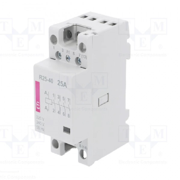 Contactor: 2-pole installation; 20A; 12VAC; NO x2; DIN | Mecsu.vn