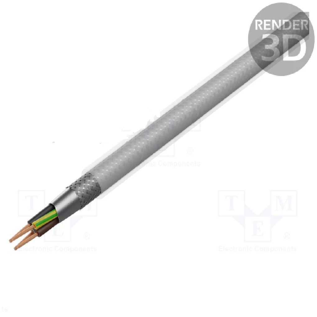 Wire; H07RN-F; round; stranded; Cu; 3G2,5mm2; rubber; black; Class: 5 ...