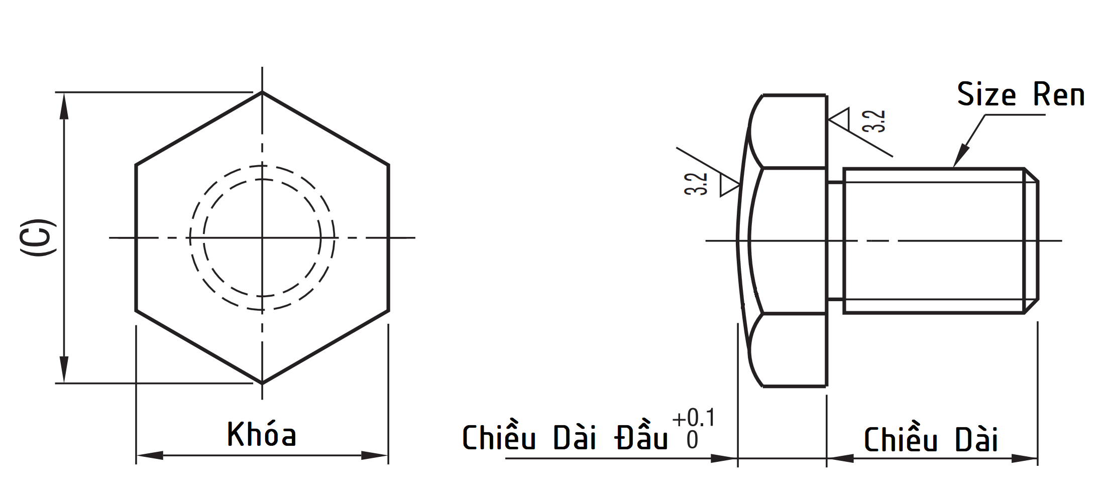 Stop Pin - Screw Spherical Type - Coarse BSTEH5.5 | Mecsu.vn