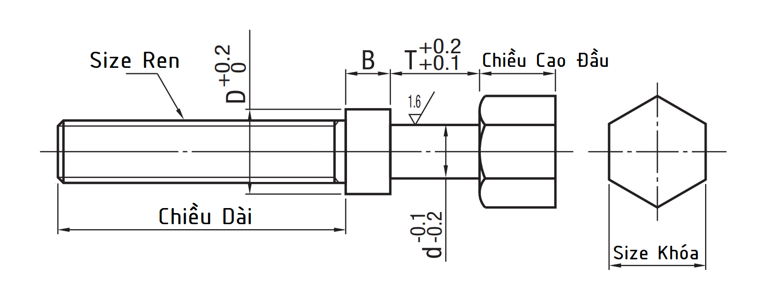 Adjusting Bolts Coarse M4x60 AJSTM4-60 – TECH A.N.C