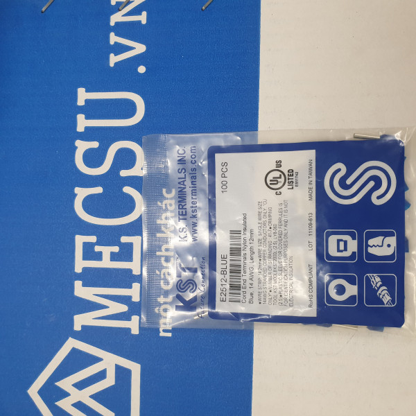 Đầu Cosse Pin Rỗng Bọc Nhựa 2.5 mm2 KST Màu Xanh Dương E2512 | Mecsu.vn