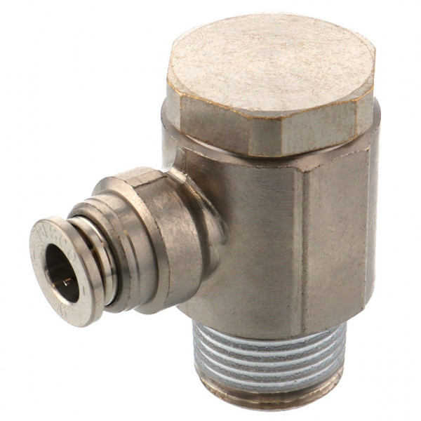 Đầu Nối Nhanh Khí Nén Cong 90° Đầu Lục Giác Trụ Ren Ngoài Pisco KH8-01-1 | Mecsu.vn